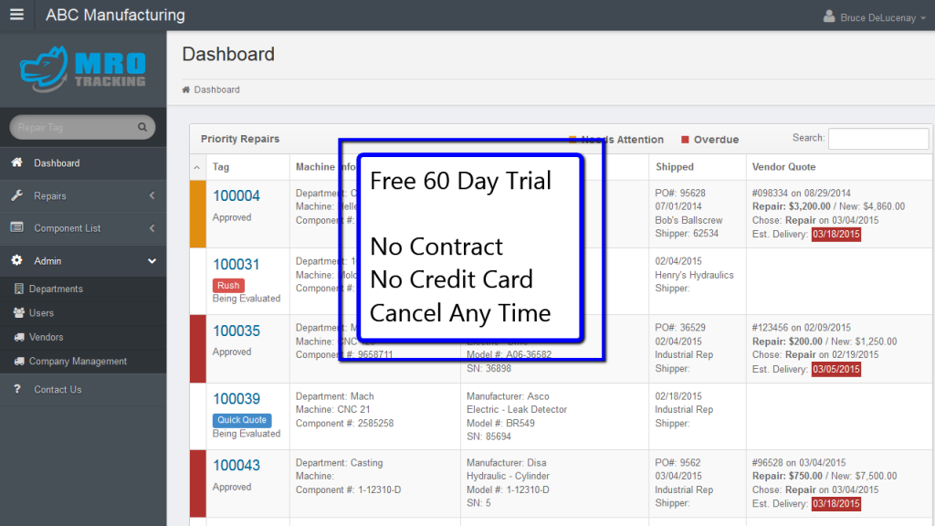 free_60_day_trial_screenshot - MRO Tracking